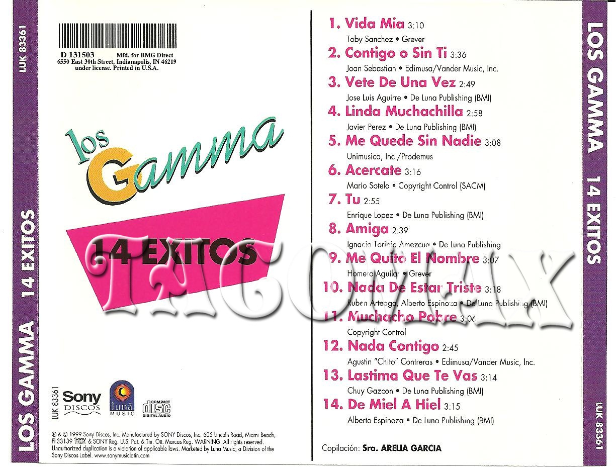 sɐɹǝdnɹƃ sǝuoıɔɔǝΙoɔ: Los Gamma-14 Exitos