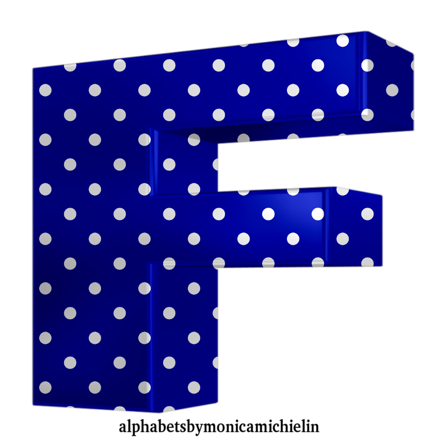M. Michielin Alphabets: BLUE POLKA DOTS ALPHABET, ALFABETO AZUL DE BOLINHAS