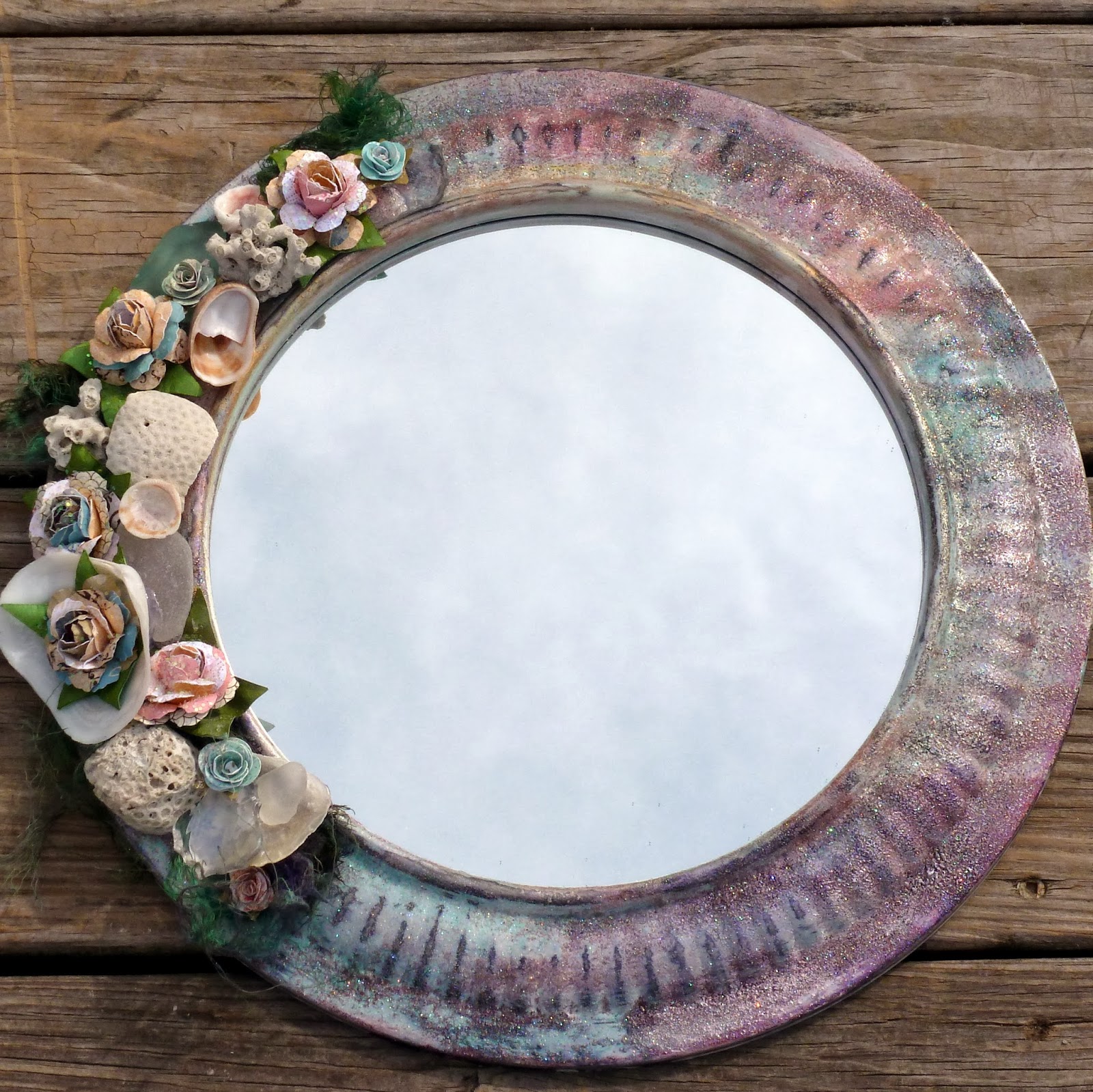 Mitralee: Stove Pipe Trim Rim Mirror with Lisa's THE CUTTING CAFE Roses