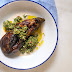 Tamarind Burnt Eggplant with Sweet Tahina and Almond and Chilli Gremolata