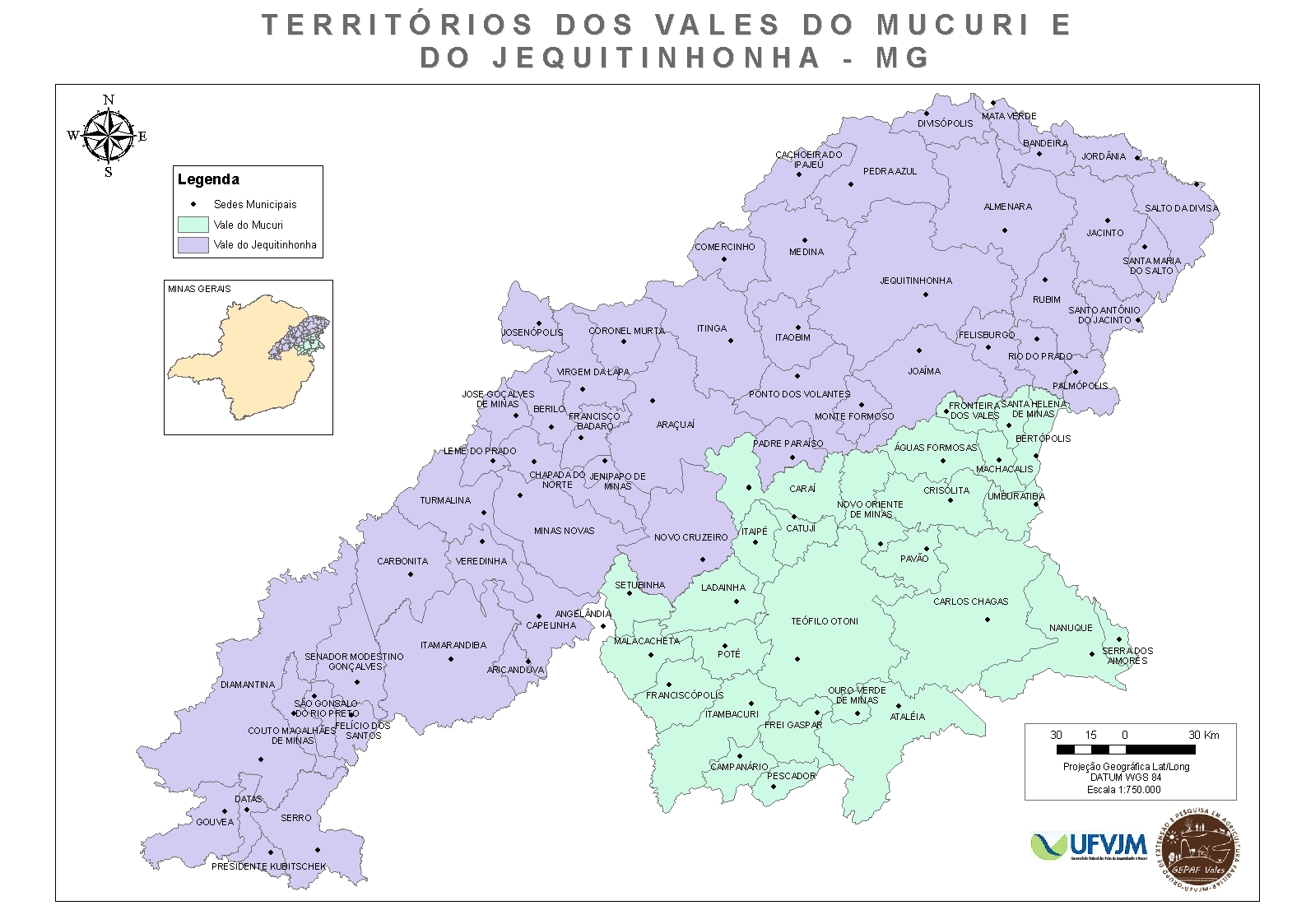 culturaneocruzeirense: Mapa dos Vales do Jequitinhonha e Mucuri
