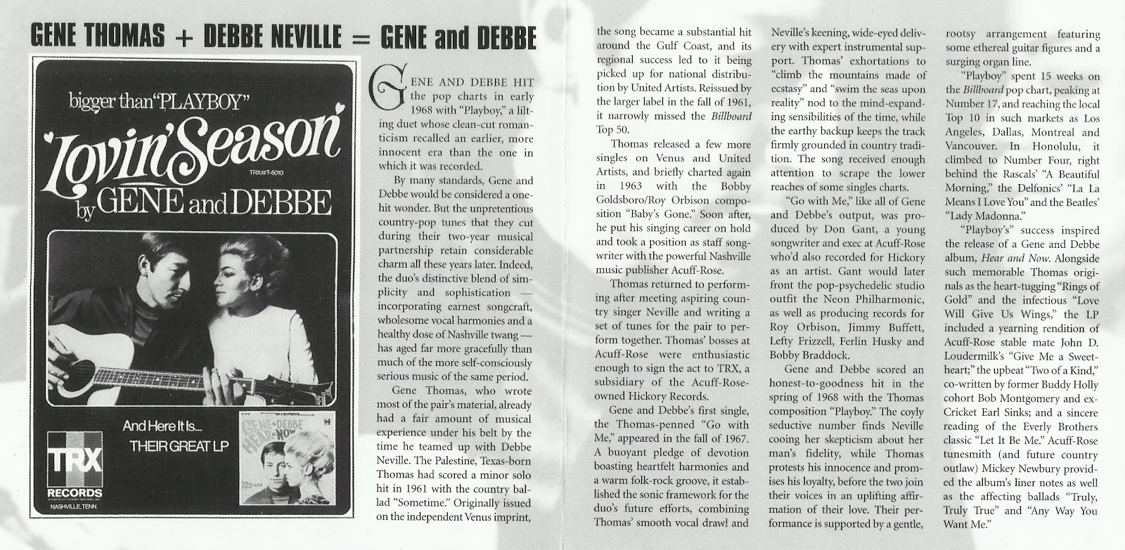 Pop On The Run: Pop/Trad. Pop/Folk/Country; Gene And Debbe - Playboy ...