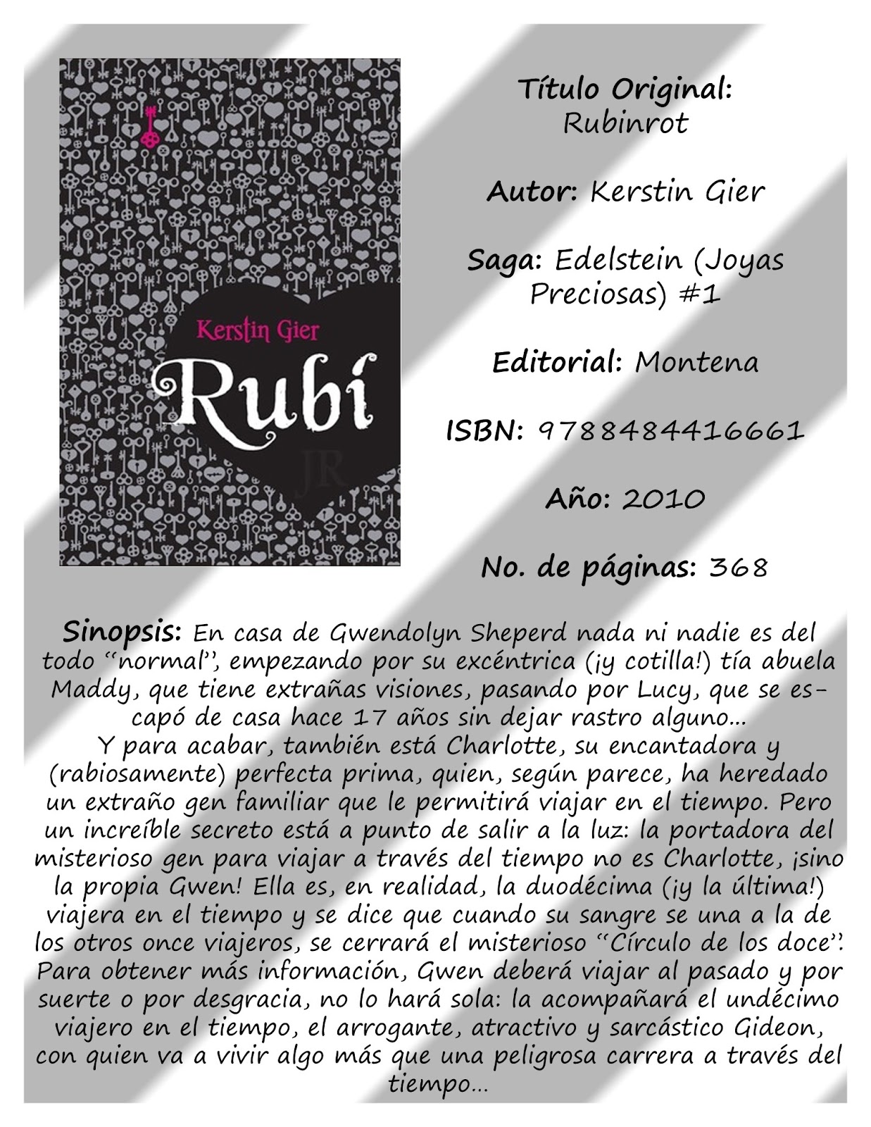 Le Cirque Du Livre: Reseña: Rubí