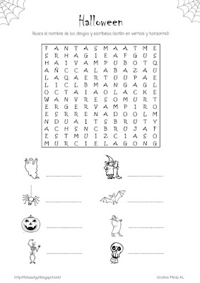 Cositas de AL y PT: Sopa de letras de Halloween