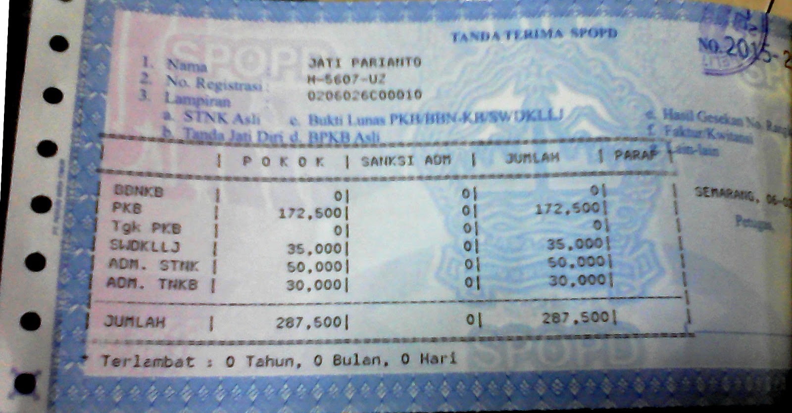 CARA BAYAR PAJAK MOTOR 5 TAHUNAN DAN GANTI PLAT NOMOR DI SAMSAT ~ SERBA ...