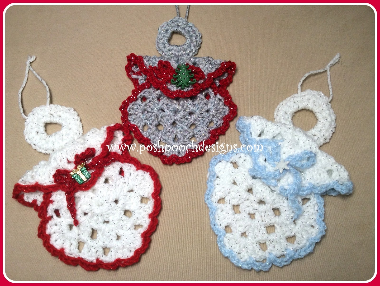 Posh Pooch Designs : Granny Square Angel Ornament Crochet Pattern ...