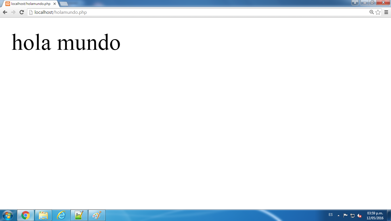 DAW: ejercicio php para mostrar hola mundo