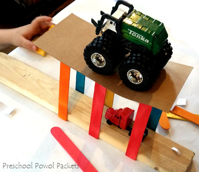 Construction Truck STEM: Building Beams | Preschool Powol Packets