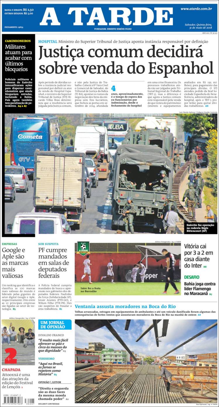 31ST MAY 2018 - NEWSPAPERS IN LATIN AMERICA | ONLY FOR ONLINE MEMBERS ...