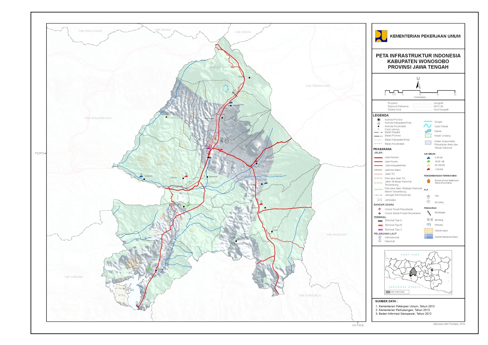 Peta Kabupaten Wonosobo
