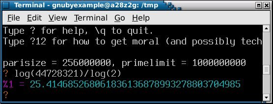 Gnumbers: log theory reminder - pari / gp useful