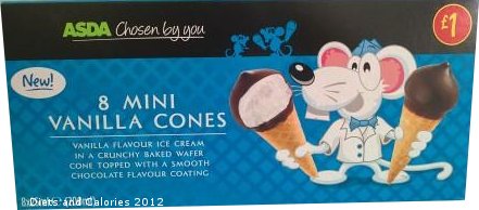8 Mini Vanilla Cones by ASDA