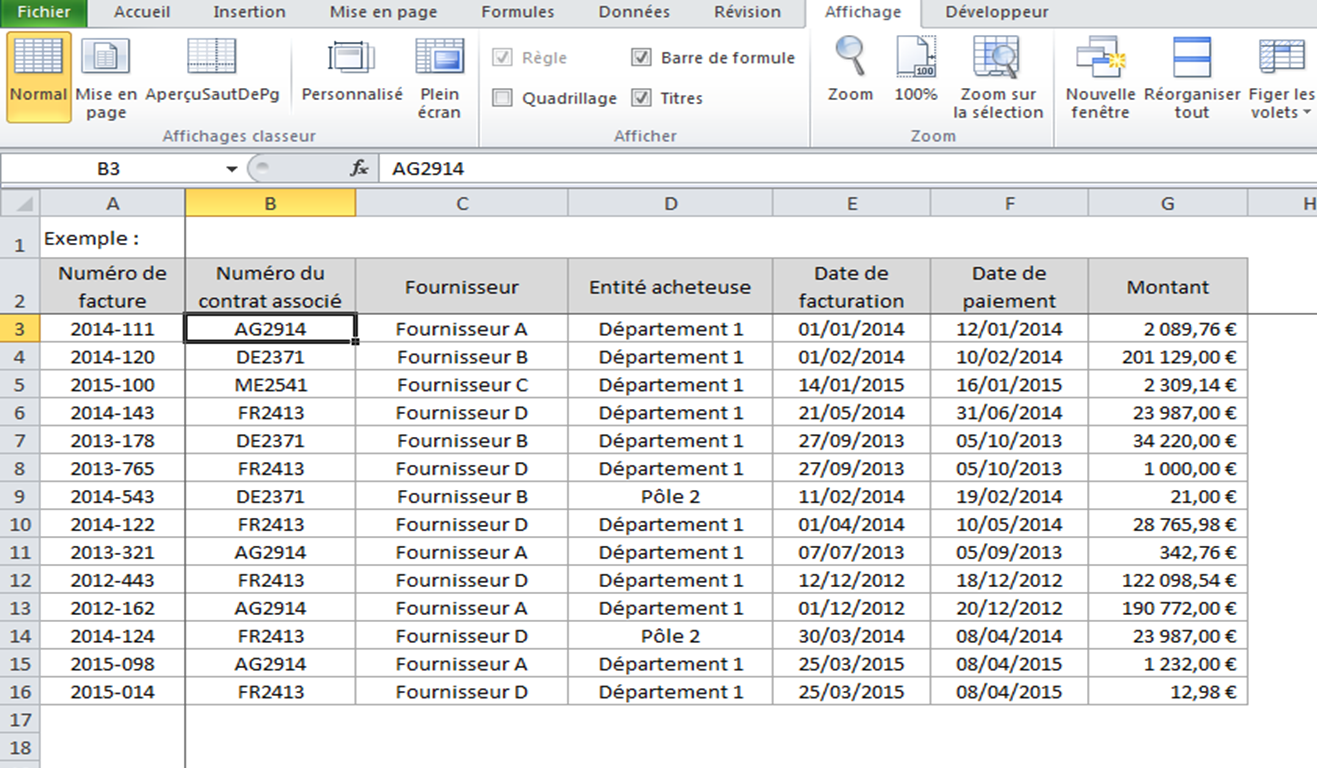 Comment figer des volets - Compétences Excel