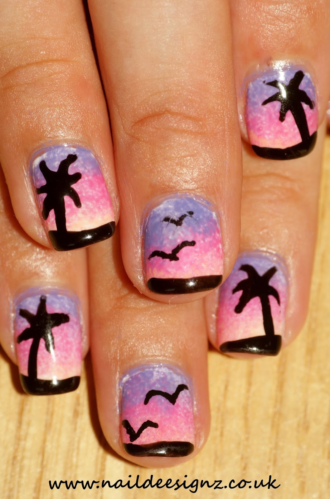 Naildeesignz Ombre Tropical Sunset Nail Art