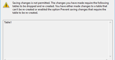 SQL Server Trucs & Astuces: Prevent saving changes that require the ...