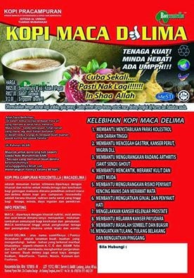 NOWEISYA MAJU ENTERPRISE(JR0050319-U): MINUMAN KESIHATAN: KOPI MACA DELIMA