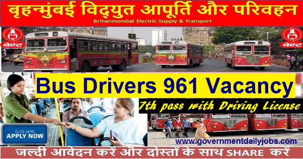 BEST MUMBAI RECRUITMENT 2016 BUS DRIVER VACANCIES