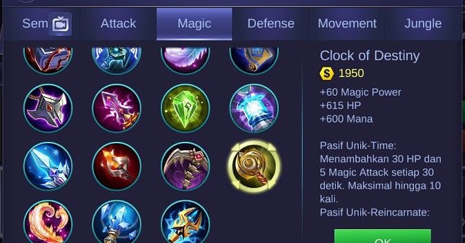 Clock of Destiny, Item Mage Penambah HP dan Mana Terbesar di Mobile ...