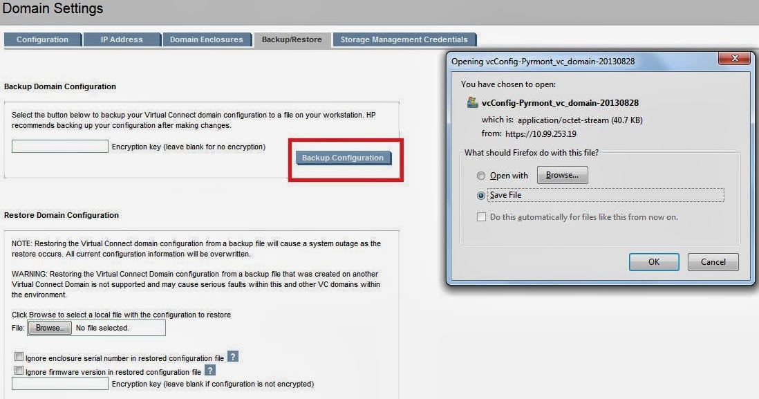 HP Virtual Connect Backup Procedure |Virtualcloudz
