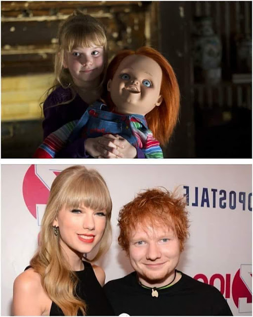 Ed Sheeran y Taylor Swift vs Chucky y la niña de la película ~ Frases ...