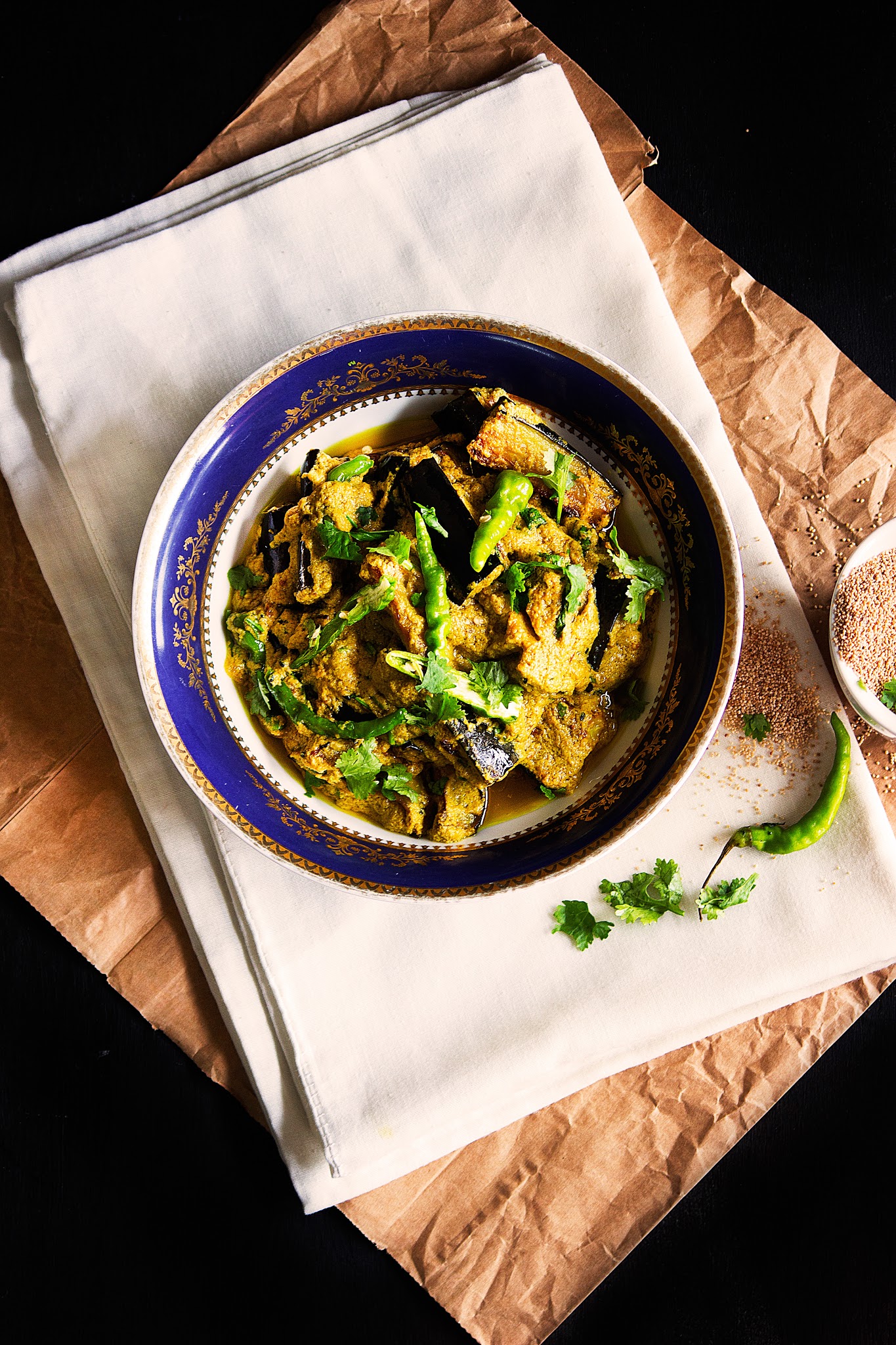 Begun Posto / Bengali Style Eggplant in Poppy Seeds Paste