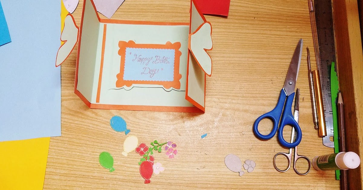 DIY Happy birthday card making with paper craft.