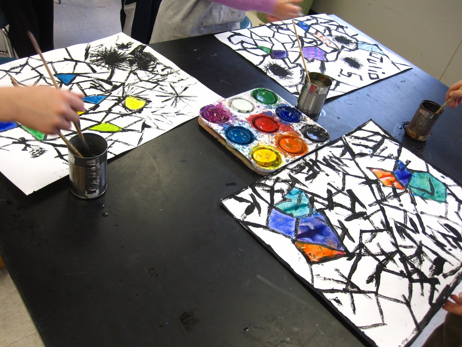 South School Art Studio: Fourth Grade Abstract Paintings