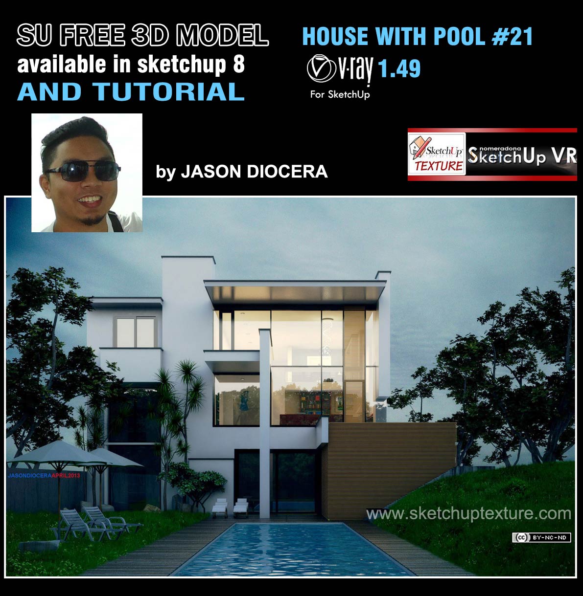 sketchup model House #21 with pool & Tutorial