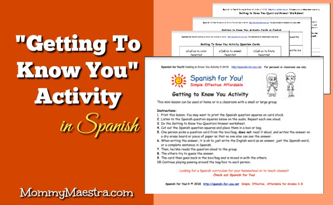 Mommy Maestra: Free Download: Getting to Know You Spanish Minilesson