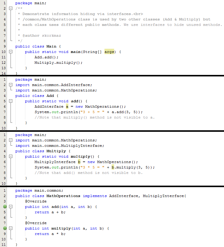 Şamils Corner Java Information Hiding Using Interfaces
