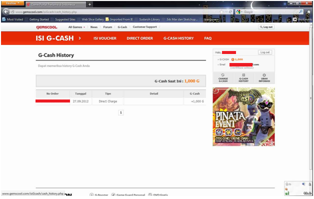 Cara Mengisi G-Cash via Internet | My opus and My zone's