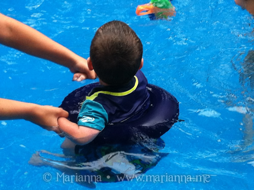 Teaching a Toddler to Swim with the SwimWays Swim Sweater | Marianna ...