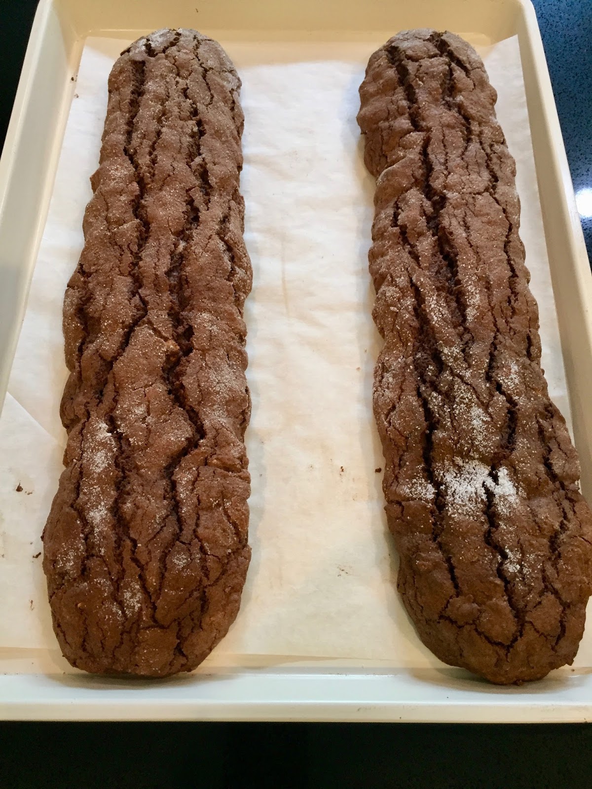 My Mother's Apron Strings: Chocolate~Chocolate Almond Biscotti