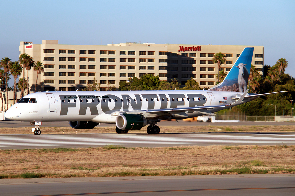 Aero Pacific Flightlines: Frontier Embraer ERJ-190 at Long Beach Airport