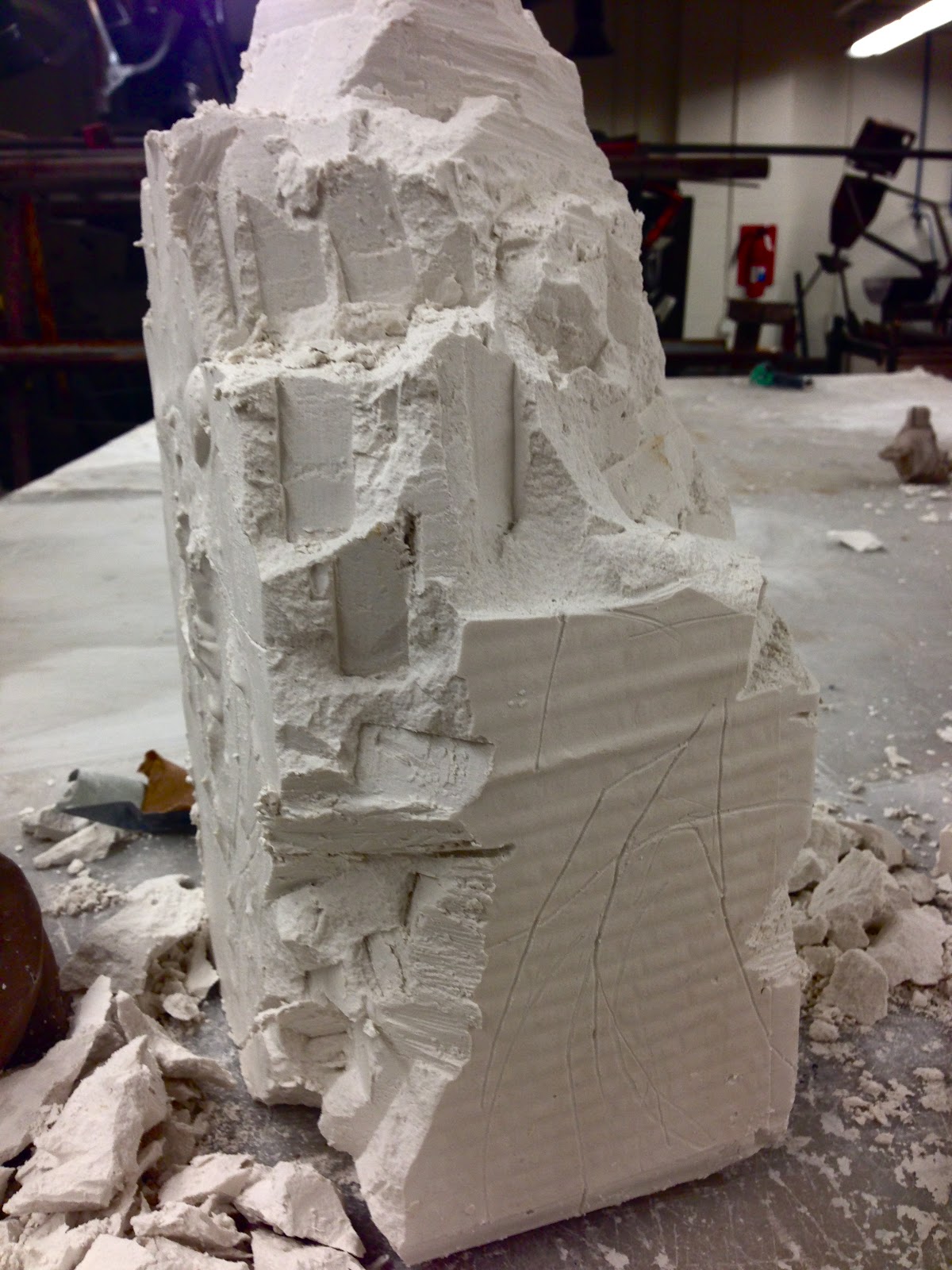 3D Design: plaster carving abstracted from nature