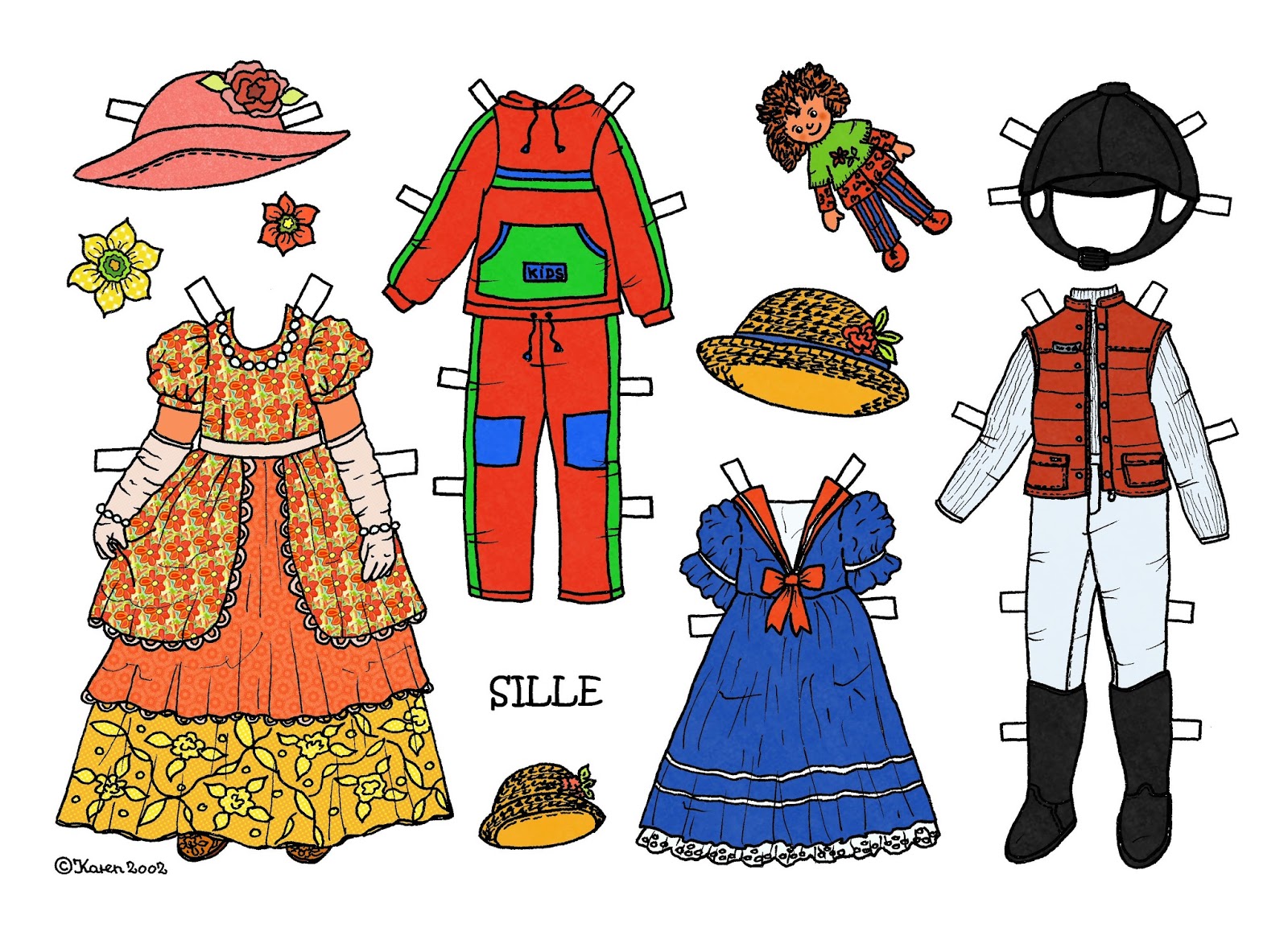 Karen`s Paper Dolls: Sille 1-3 Paper Doll in Colours. Sille 1-3 ...