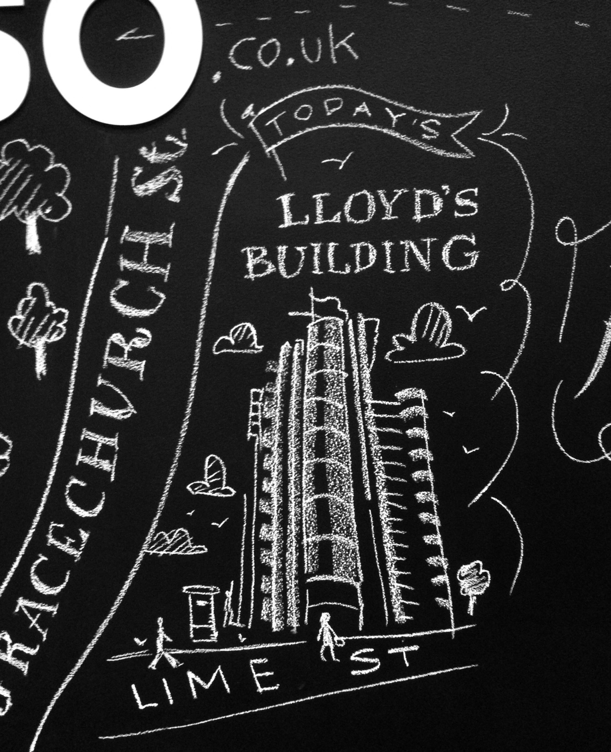 PETER GANDER ART: Chalkboard visualising, Lloyd’s building