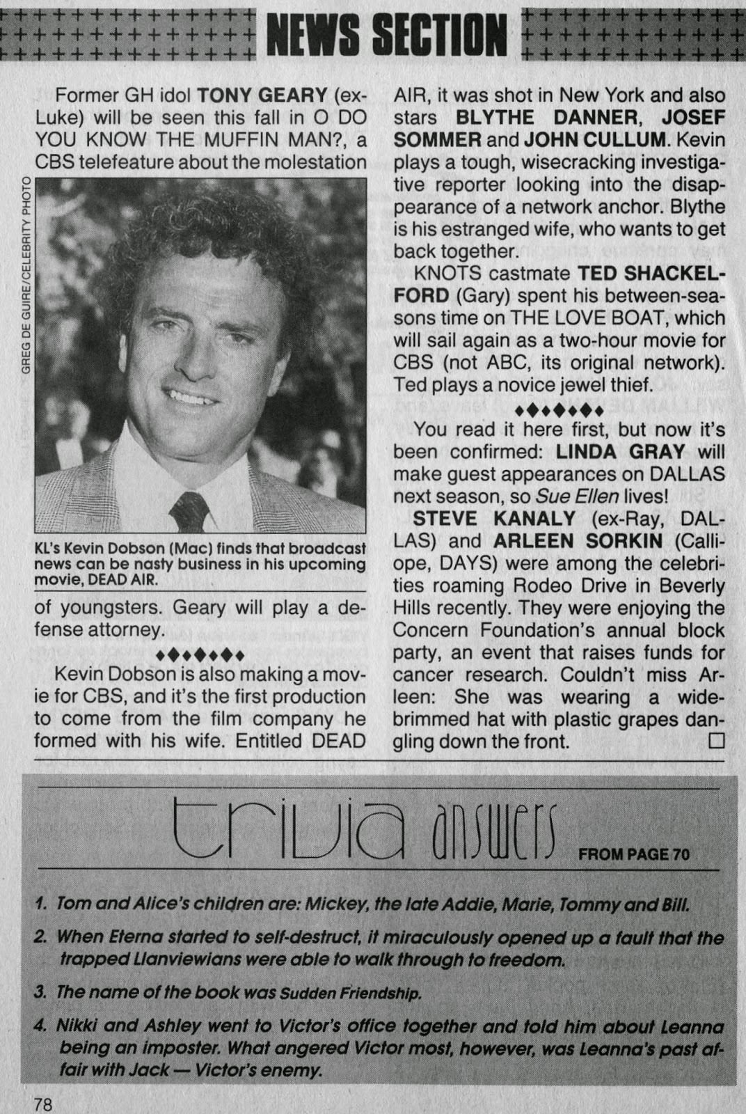 Hotline Hollywood: Soap Opera Digest (August 22, 1989)