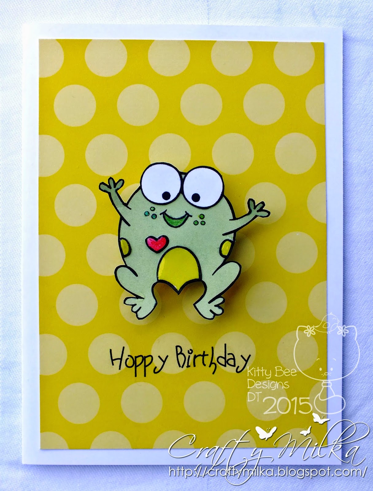 Crafty Milka: Hoppy Birthday Card (Kitty Bee Designs Spotlight)