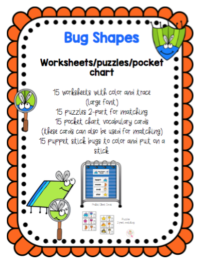 Bug Shapes ~ Preschool Printables