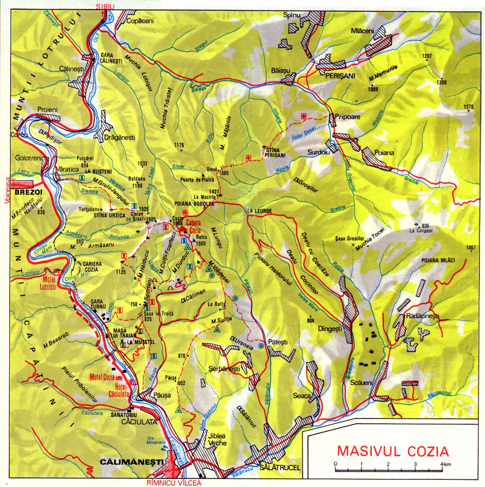 Romania Live: Muntii Bucegi Fagaras Parang Harta turistica Carpatii ...