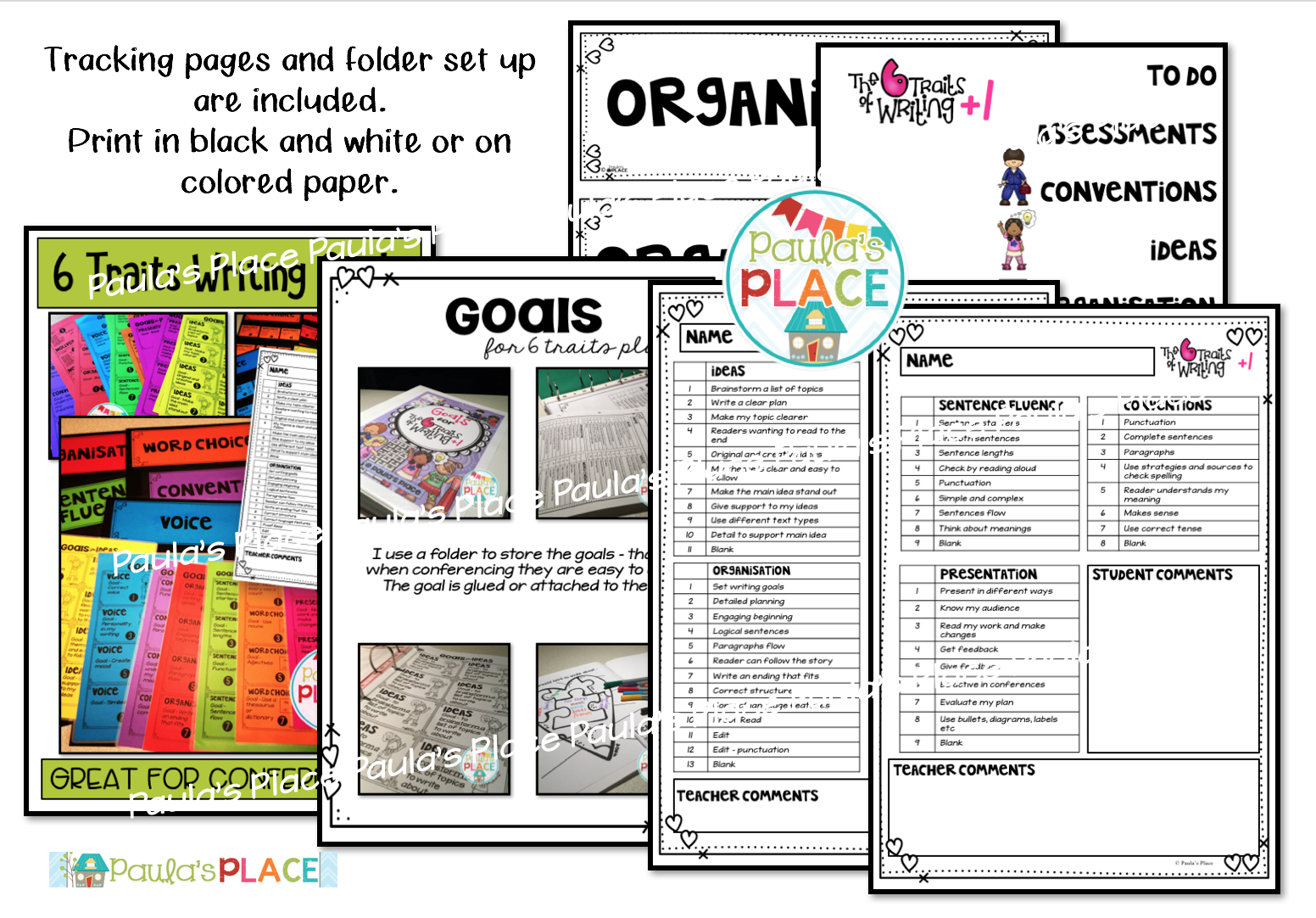 Paula's Place Teaching Resources: Six Traits Writing Goals