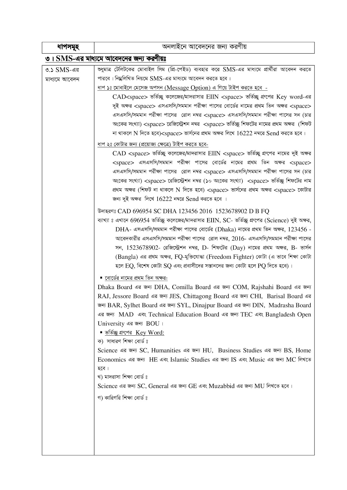 HSC Admission Circular 2016-2017 - educationboardbdresults