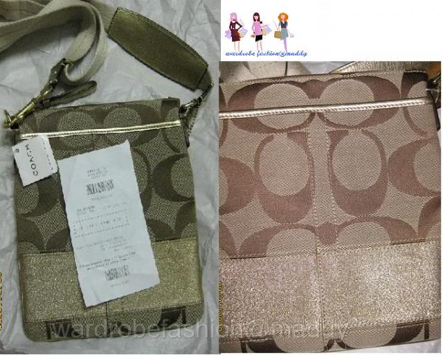 COACH SIGNATURE gold STRIPE SWINGPACK#40758 | wardrobe fashion