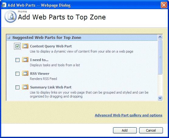 SharePoint Blog: Display multiple columns in Content Query Web Part in MOSS 2007