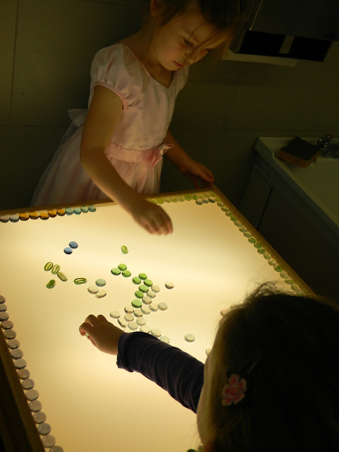 The Wonderful World of Kindergarten: Working on our light table