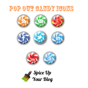 Pop Out Effect Candy Social Icons για Blogger ~ Τσόκαρο blog
