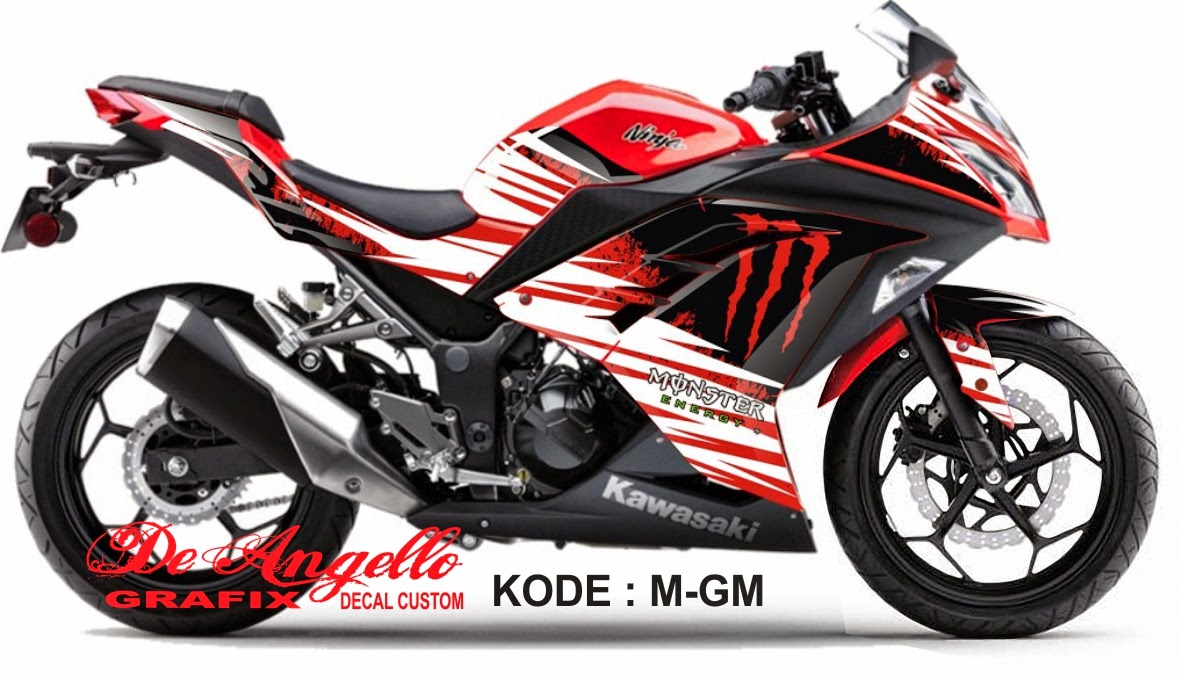 decals custom: DECAL NINJA 250 FI MONSTER ENERGY GRUNGE