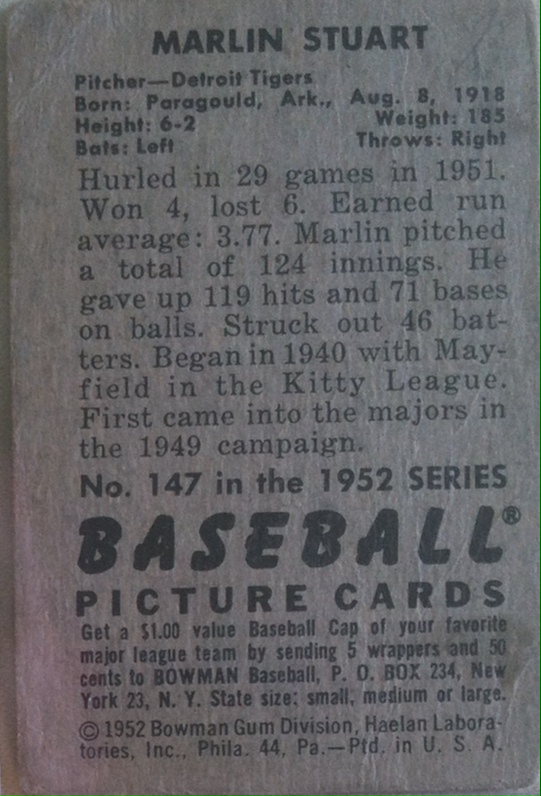 Sport Card Collectors: The Oldest Baseball Card I Own.....Now