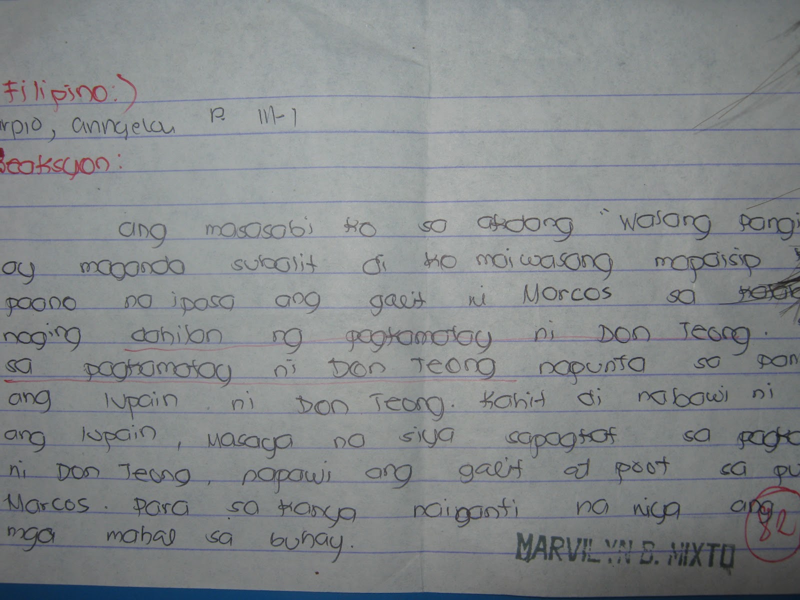 *Blog sa FILIPINO III* : Reaksyon Sa Wakas ng Walang Panginoon *Blog sa FILIPINO III* : Reaksyon Sa Wakas ng Walang Panginoon